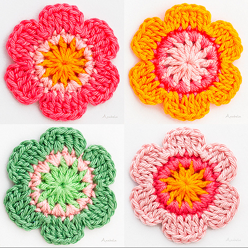Ravelry: 6 petals flower pattern by Anabelia Handmade