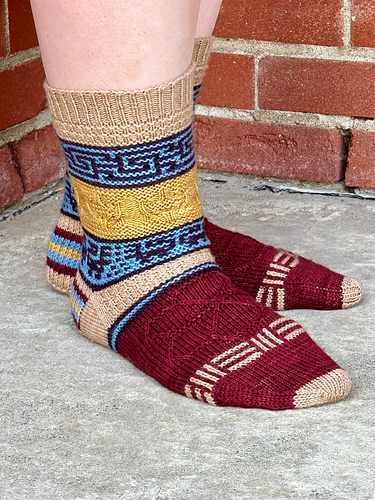 Ravelry: Roman Villa Socks pattern by Caroline Sommerfeld