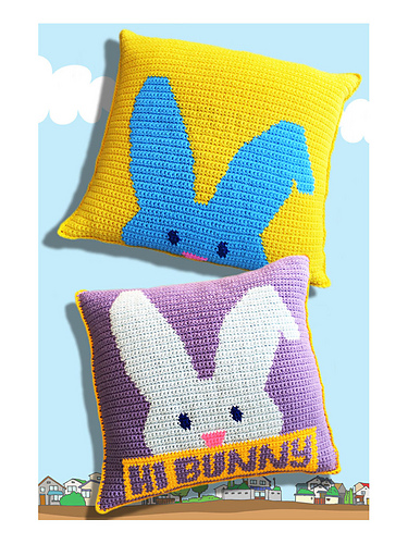 Ravelry: Easter Bunny Pillow & Banner pattern by Anna Burton Designs