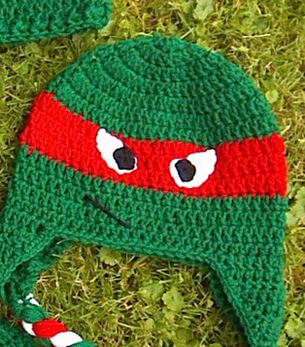 Ravelry: Ninja Turtles Beanie and Earflap Hats pattern by Ann J Bacon