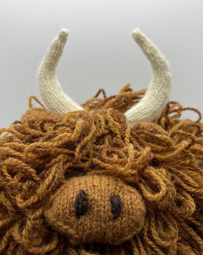 Ravelry: Highland Cow Tea Cosy pattern by K.M. Bedigan