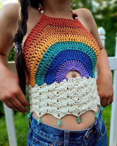 Ravelry: Rainbow Halter Top pattern by Apinya Roszko