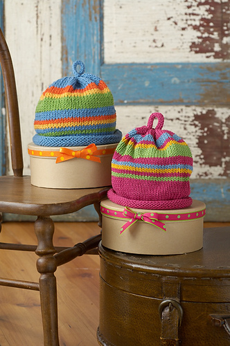 Ravelry: Striped Happy Baby hat kit pattern by Wendy Lechner