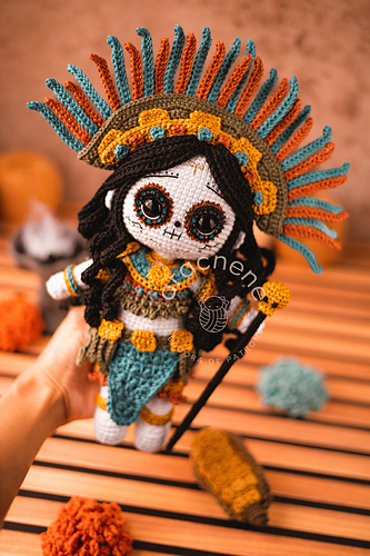 Ravelry: Aztec goddess of death pattern by Aracnene Crochet