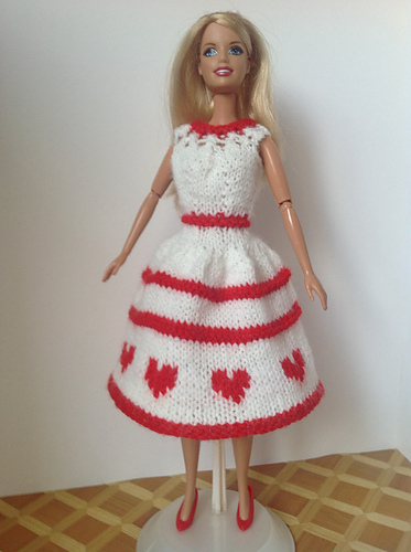 Ravelry Knitted Barbie Valentines Hearts Dress Pattern Pattern By Allcrafts