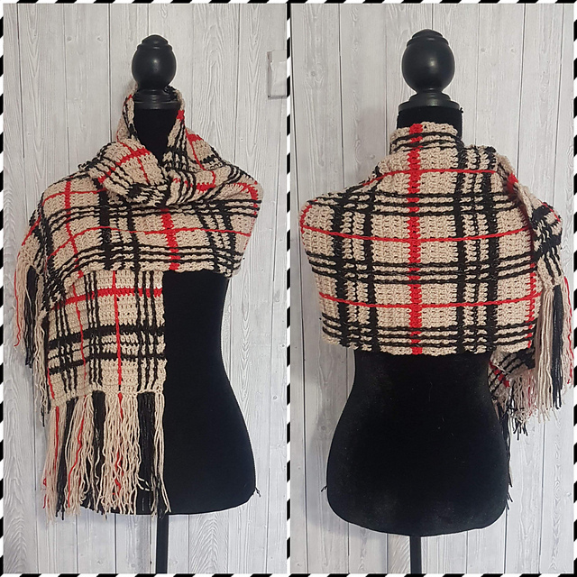 Ravelry: Crochet Tartan Plaid Shawl pattern by Crafting Happiness