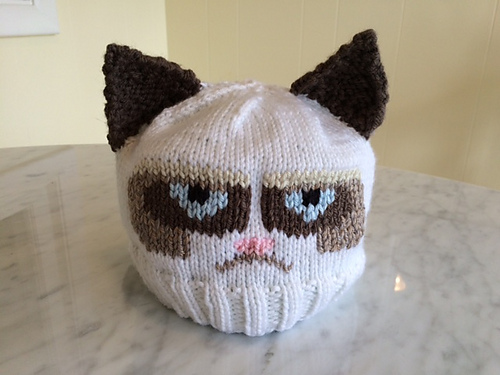 Ravelry: Grumpy Hat - Hat with Tardar Sauce, the Grumpy Cat's face ...