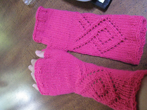 Ravelry: Breast Cancer Awareness Mitts pattern by Michelle Hepner