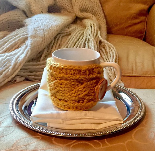 Ravelry: Cable Coffee Cozy pattern by Ava Girl Designs