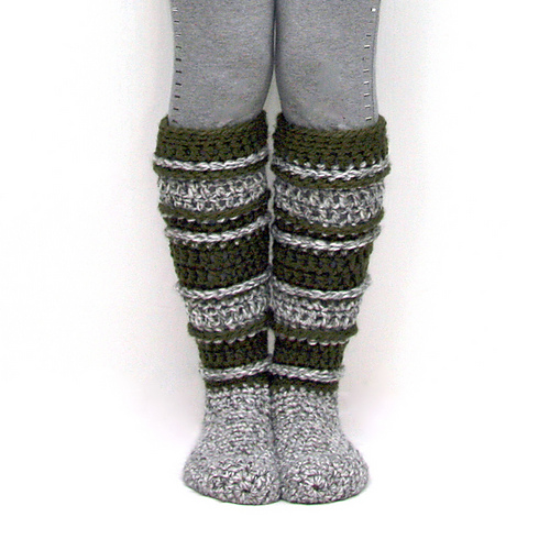 Ravelry: Rustic Slipper Socks pattern by Bernadette Prokopetz