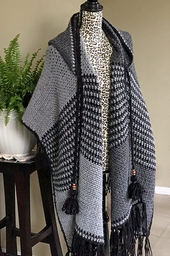Ravelry: Kodiak Hooded Wrap pattern by Bernadette Prokopetz