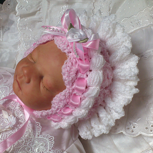 Ravelry: Frilly Bonnet for Baby Girls pattern by Beautiful-Babys-Bonnets