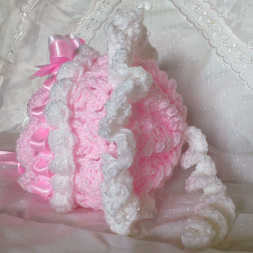 Ravelry: Frilly Bonnet for Baby Girls pattern by Beautiful-Babys-Bonnets
