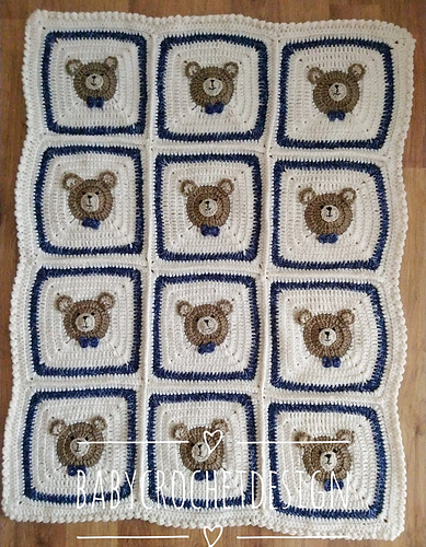Ravelry: Teddy Bear Tiles Blanket pattern by Donna Browne