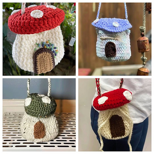 Ravelry: Mushroom Drawstring Bag pattern by Meagan Alley