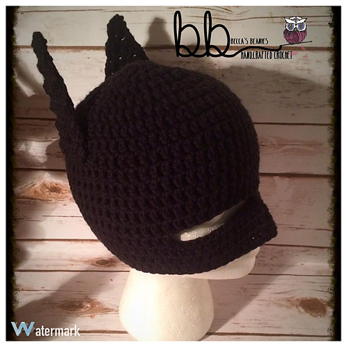 Ravelry: Batman Mask Beanie pattern by Rebecca Romero