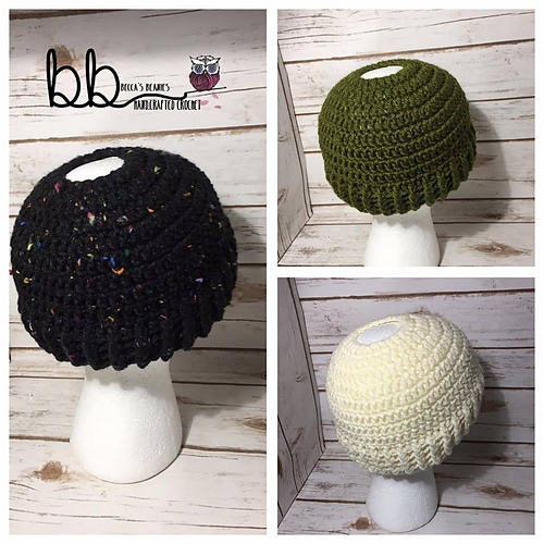 Ravelry: Messy Bun Beanie pattern by Rebecca Romero