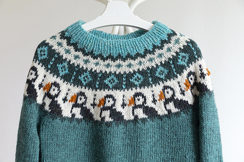 Ravelry: PUFFIN Icelandic Sweater for Adults & Kids pattern by Olga Begak