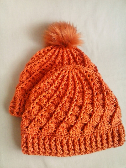 Ravelry: BeyondCrochetToo's Divine Hat - Terracotta with and without Pom
