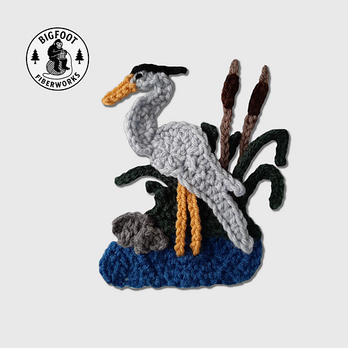 Ravelry: Great Blue Heron Applique pattern by Lisa Rode