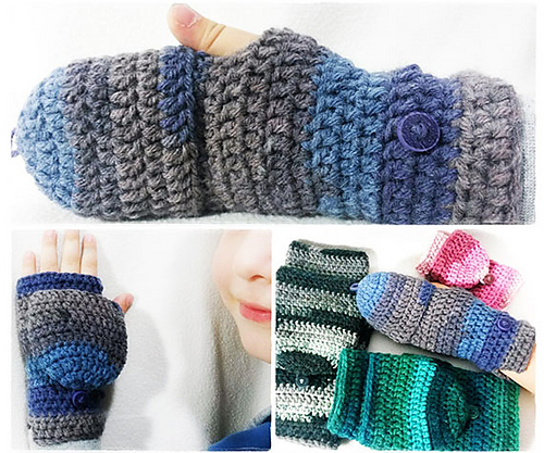 Ravelry: Easy Fingerless Mitten with Flaps pattern by PinarV