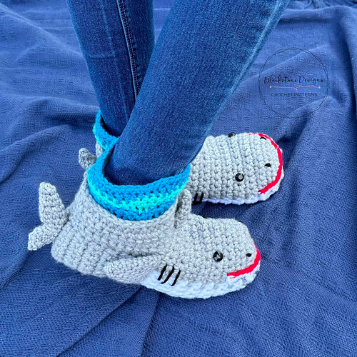 Ravelry: Shark Slippers - Adult pattern by Sonya Blackstone