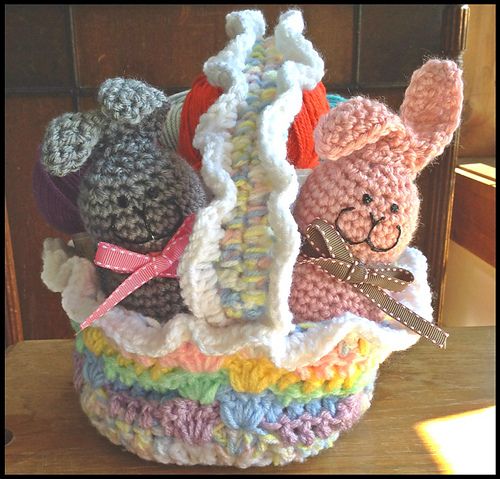 Ravelry: Rainbows and Ruffles Easter Basket pattern by Sonya Blackstone