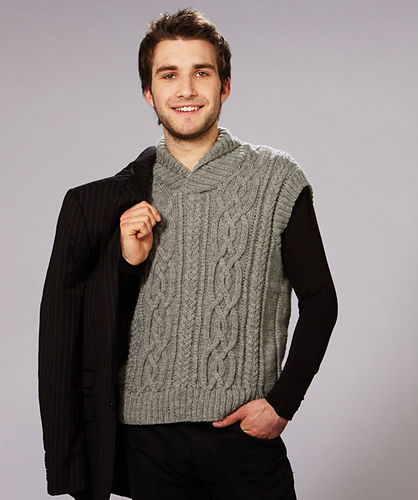 Ravelry: Man's Cable Vest pattern by Red Heart Design Team