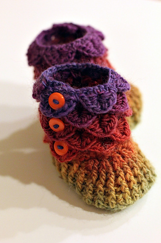Ravelry: Dragon Slippers Crocodile Stitch Booties pattern by Bonita ...