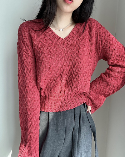 Ravelry: Herringbone Classic Sweater pattern by Hyeonji Jin