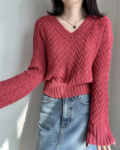 Ravelry: Herringbone Classic Sweater pattern by Hyeonji Jin