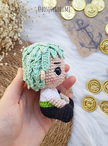 Ravelry: Roronoa Zoro amigurumi (One Piece) pattern by Paola F. Sousa