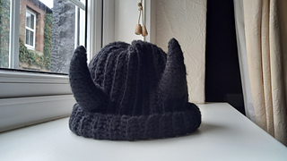Ravelry: Demon Horned beanie pattern by Rebecca A Armstrong