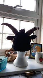 Ravelry: Goatman krampus beanie pattern by Rebecca A Armstrong