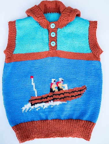 Ravelry: Lifeboat anchor hooded sweater pattern by Linda Moorhouse