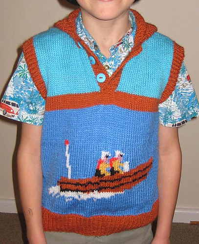 Ravelry: Lifeboat anchor hooded sweater pattern by Linda Moorhouse