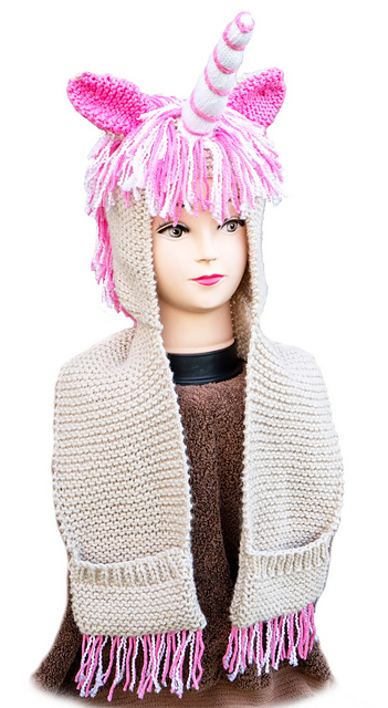 Ravelry: Unicorn scarf and hood pattern by Linda Moorhouse