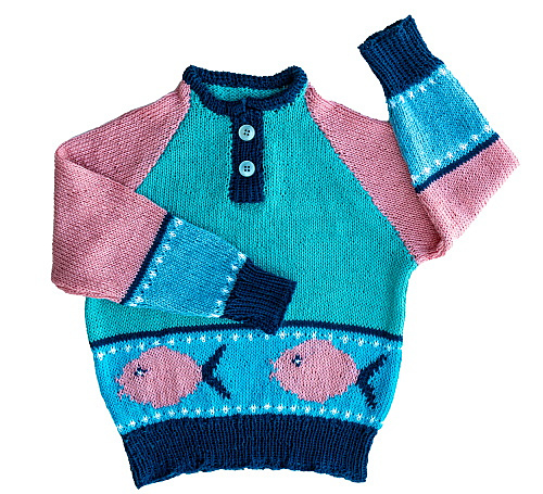 Ravelry: Swimming Fish sweater pattern by Linda Moorhouse