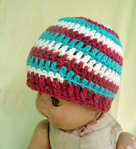 Ravelry: Tri-Color Spiral-Stripe Beanie pattern by Brieshon D'Agostini