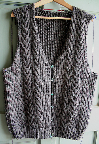 Ravelry: Man's Cabled Golf Vest pattern by Brenda Lewis
