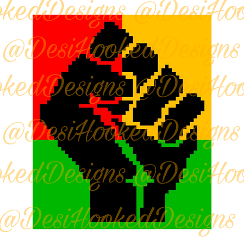 Ravelry: Black Power Fist Crochet Graph pattern by Desi hooked Designs