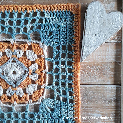 Ravelry: Framed Filet 4 Point Cross Square pattern by Joanita Theron