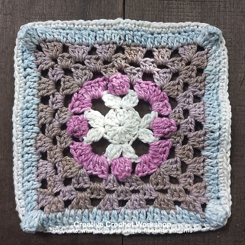 Ravelry: Hip Popcorn Lace Granny Square pattern by Joanita Theron