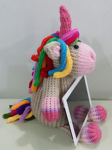Ravelry: Loom Knit Unicorn Ipad Holder pattern by CHRISTIE FOO