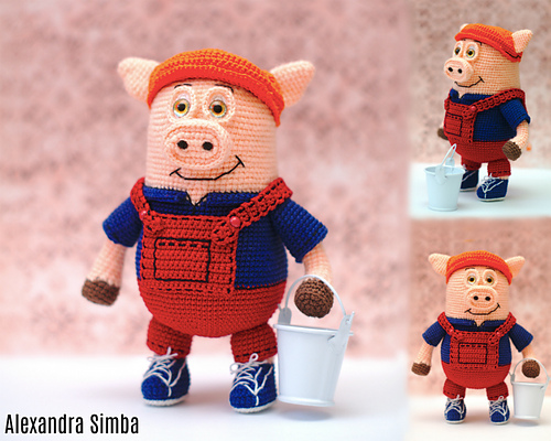 Ravelry: 0021 Pig the Builder called Naf-Naf pattern by CrochetPatternGuru