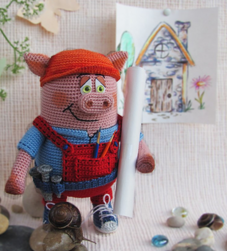 Ravelry: 0021 Pig the Builder called Naf-Naf pattern by CrochetPatternGuru