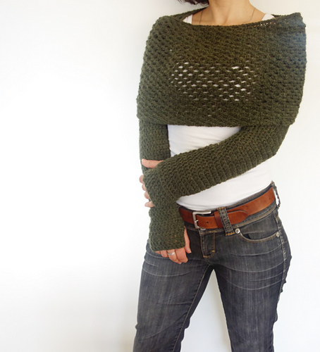 Ravelry: Wrap Around Thumb Holes Shrug pattern by Camelia Mit