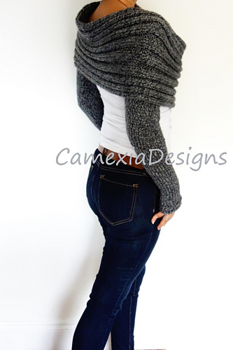 Ravelry: Wrap Around Shrug with Sleeves pattern by Camelia Mit