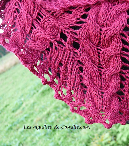 Ravelry: Croeso, Lace & Cable Shawlette pattern by Camille Coizy Delahaie
