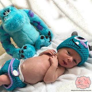 Ravelry: Monster Sulley Newborn Outfit pattern by Baby Love Crochet Props